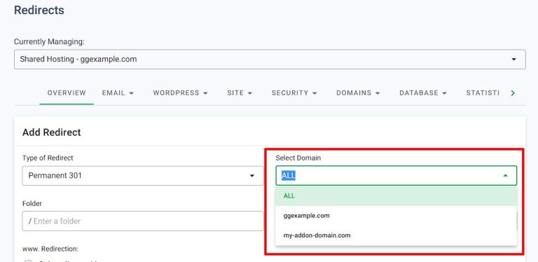 Enable Or Disable Addon Domain Redirection