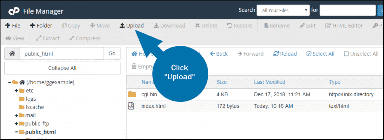 How to Upload a File Using the cPanel File Manager