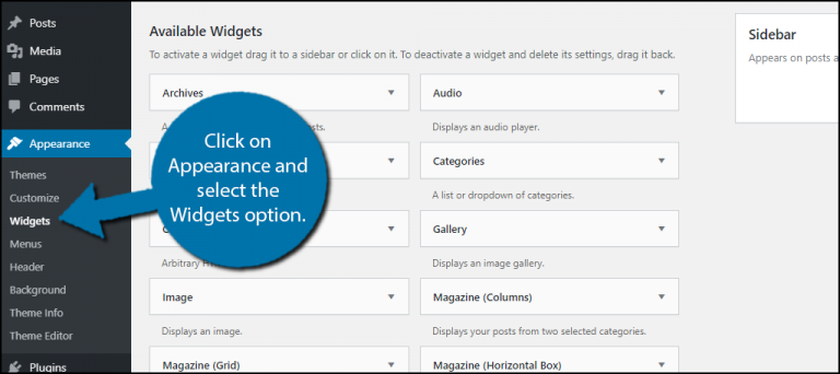 How To Add Widgets to Your WordPress Site - GreenGeeks