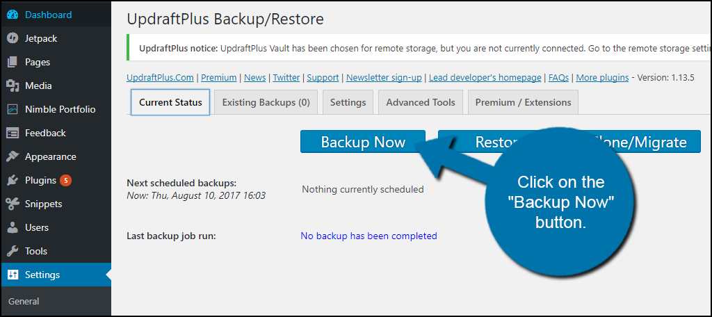 How To Use Updraftplus To Back Up And Restore Wordpress Greengeeks