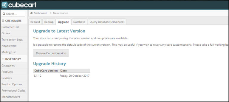 How to Upgrade CubeCart - GreenGeeks