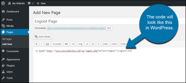 How to Add a Logout Link to a WordPress Navigation Menu - GreenGeeks