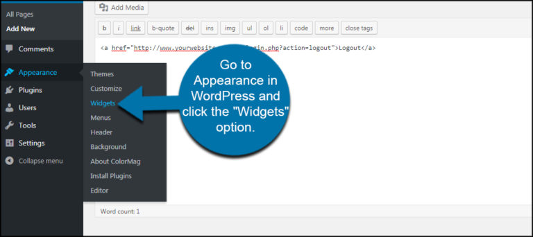 How to Add a Logout Link to a WordPress Navigation Menu - GreenGeeks