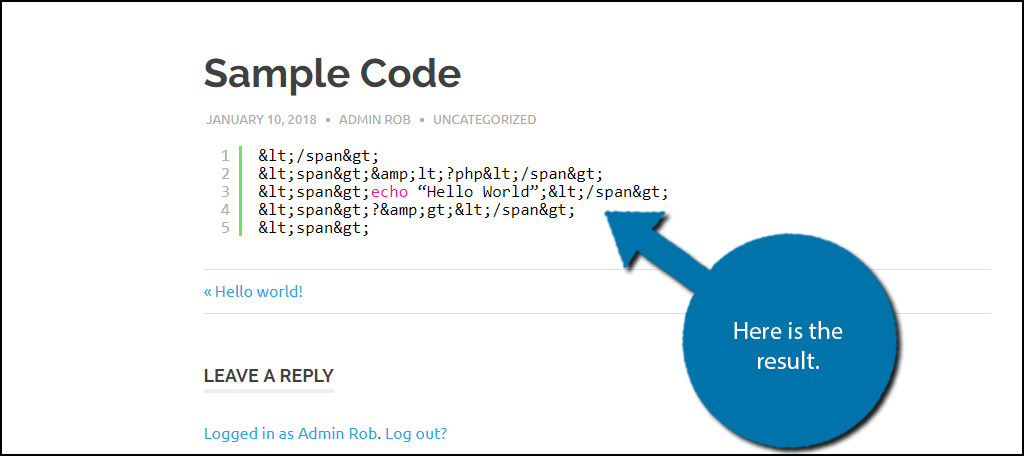 How to Properly Display Code In WordPress - GreenGeeks
