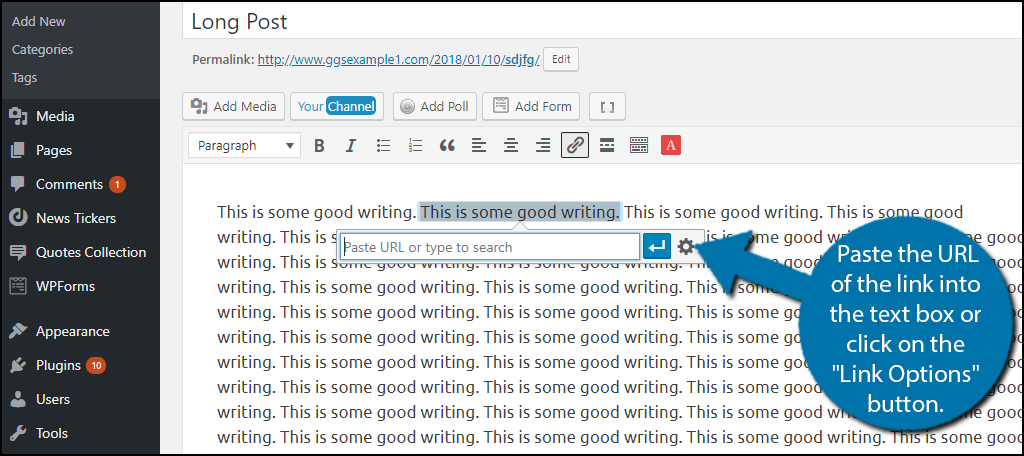 How to Add Any Link in WordPress - GreenGeeks