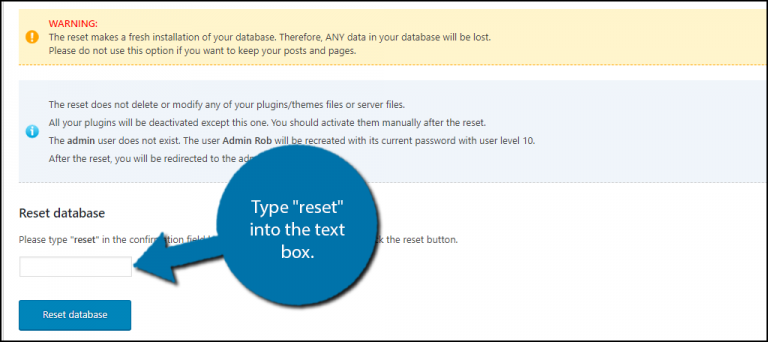 How to Reset the Database Settings to Default in WordPress