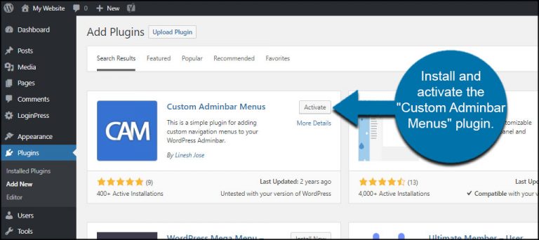 How to Customize Shortcut Links in the WordPress Admin Toolbar - GreenGeeks