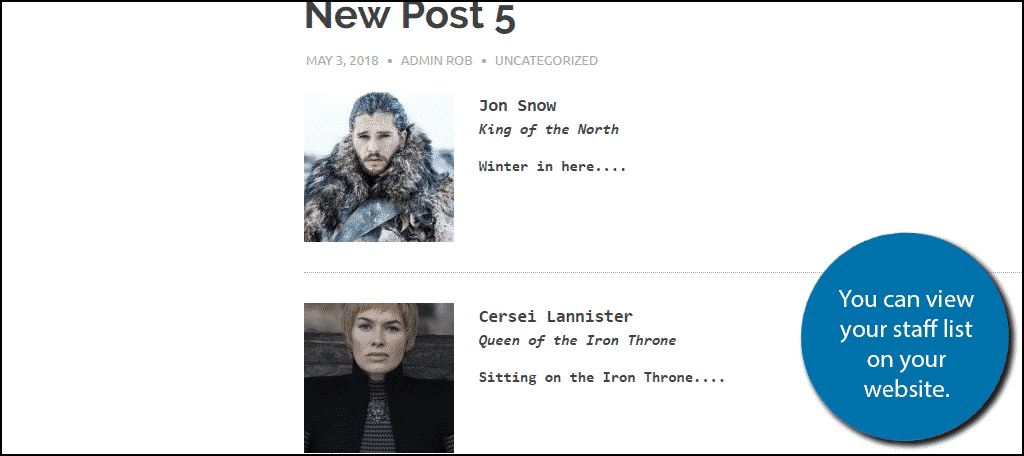 How to Make a Staff List in WordPress - GreenGeeks
