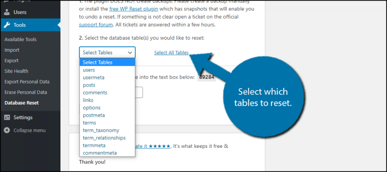 How to Reset the Database Settings to Default in WordPress