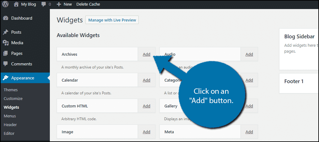 How to Use Accessibility Mode to Add Widgets in WordPress - GreenGeeks