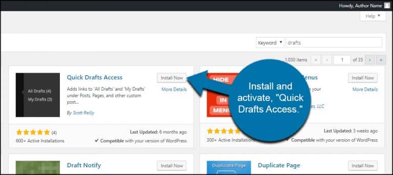 How to Show Drafts in the WordPress Admin Panel - GreenGeeks