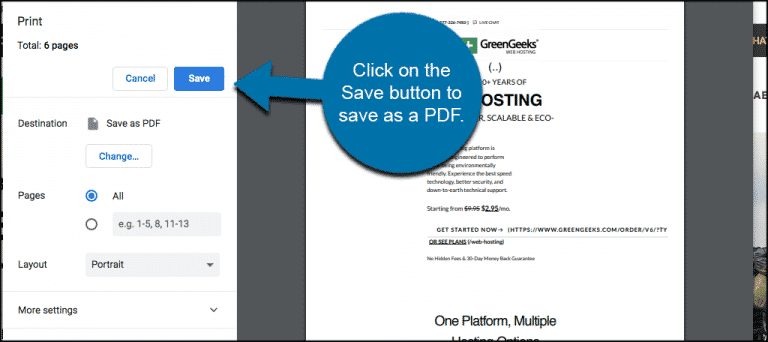 How to Save a Webpage as a PDF in Chrome Browser - GreenGeeks