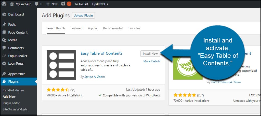 Table Of Contents For Wordpress QuyaSoft