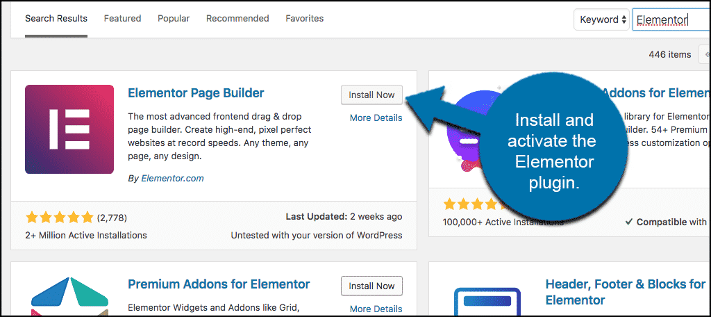 How To Install The Elementor WordPress Page Builder GreenGeeks