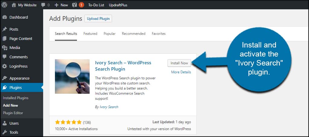 How To Add Search In The Menu Bar Of WordPress GreenGeeks