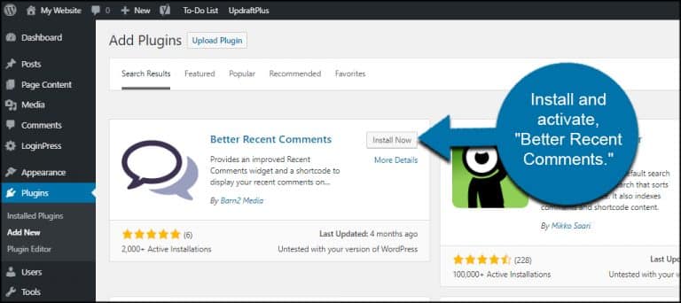 How to Make a Page for Recent Comments in WordPress - GreenGeeks