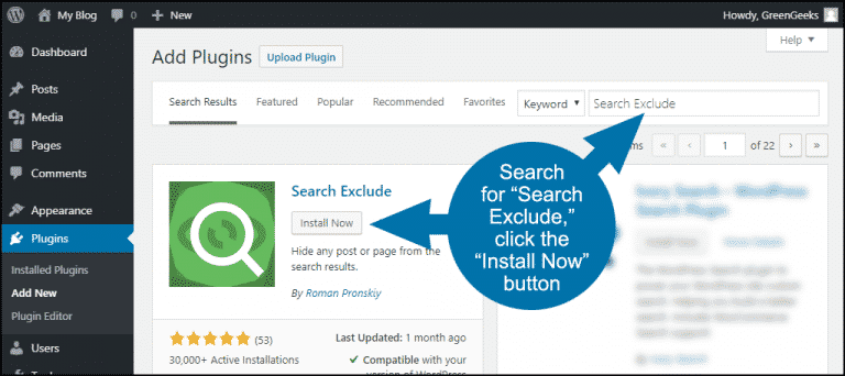 How to Exclude Posts, Pages, Categories or Authors From WordPress Search - GreenGeeks