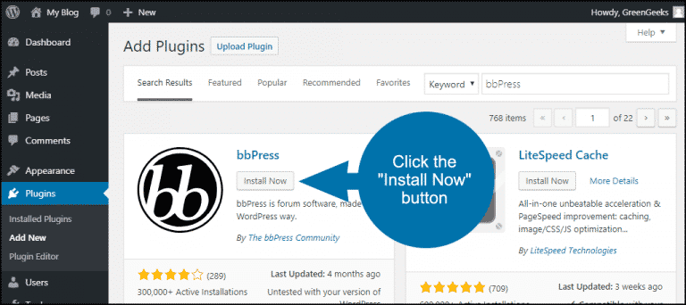 How to Create a Forum in WordPress with bbPress - GreenGeeks