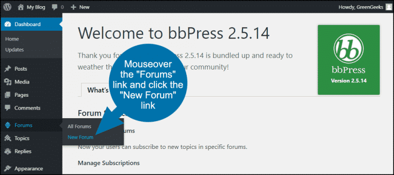 How to Create a Forum in WordPress with bbPress - GreenGeeks