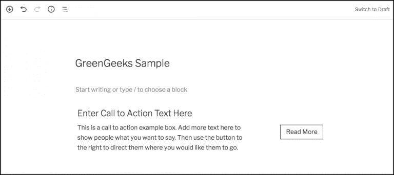 How to Add a Gutenberg Call to Action Block in WordPress - GreenGeeks
