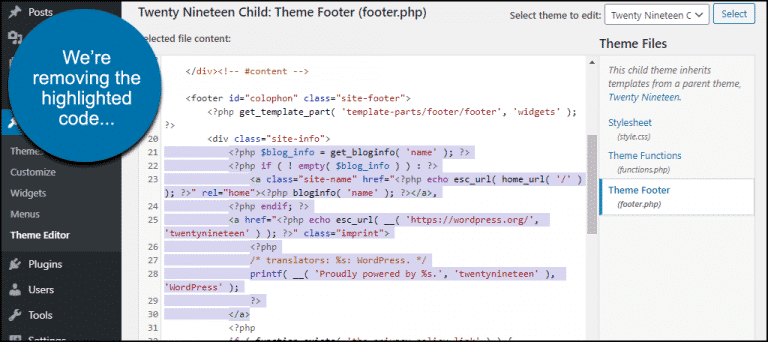 How to Remove the Footer Credit in WordPress Themes - GreenGeeks