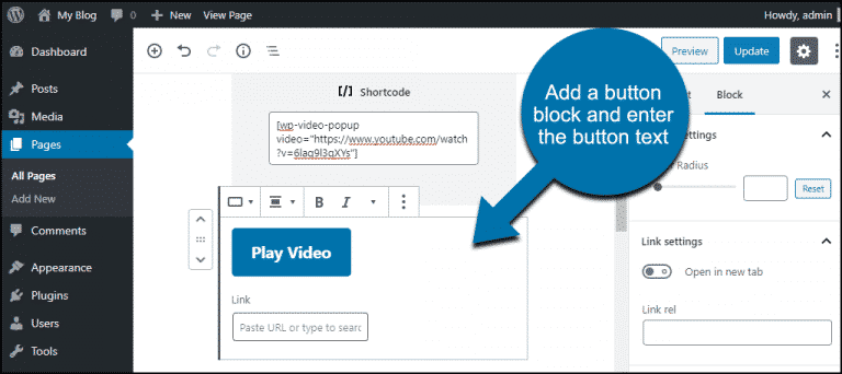 How to Add a Video Popup in WordPress from YouTube or Vimeo - GreenGeeks
