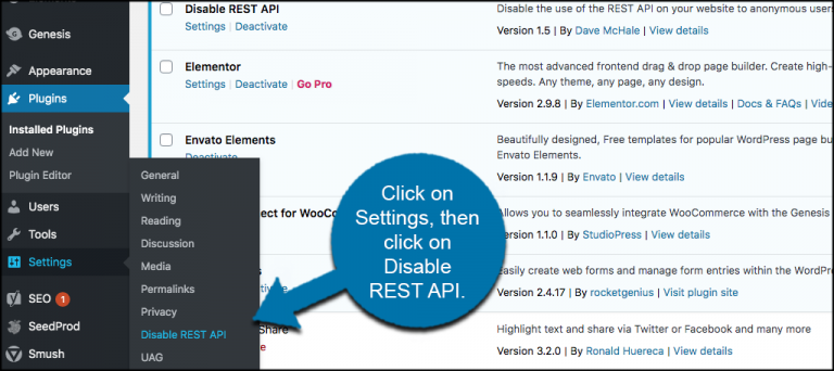 How To Easily Disable The Rest Api For Json In Wordpress Greengeeks