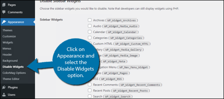 How to Disable and Remove WordPress Widgets - GreenGeeks